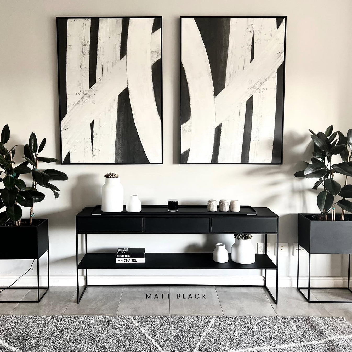 Ella Console Full Steel – MattBlackDecor