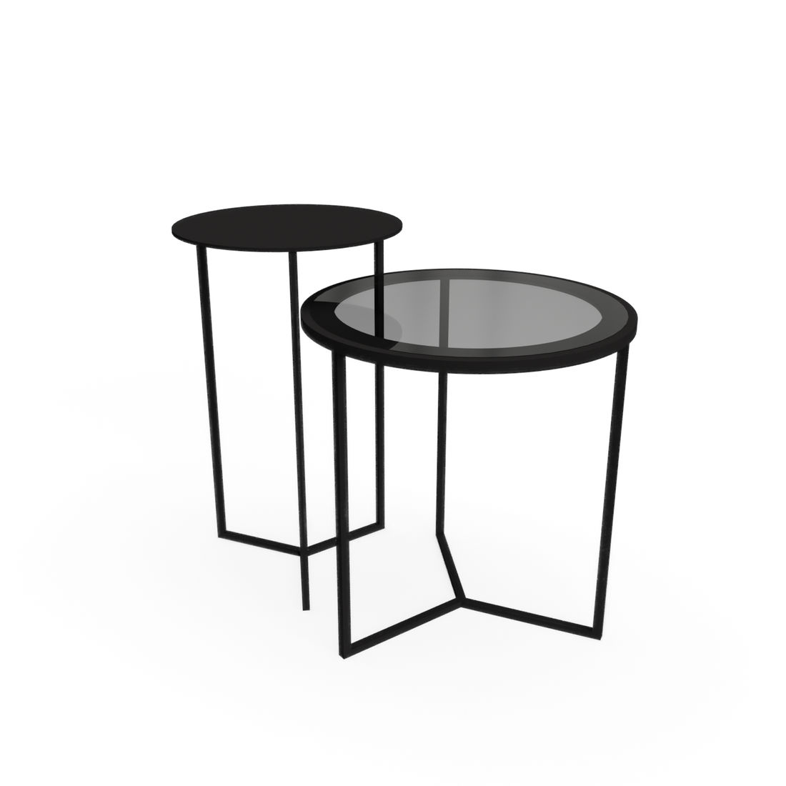 Emma Tinted Glass & Steel Set – MattBlackDecor