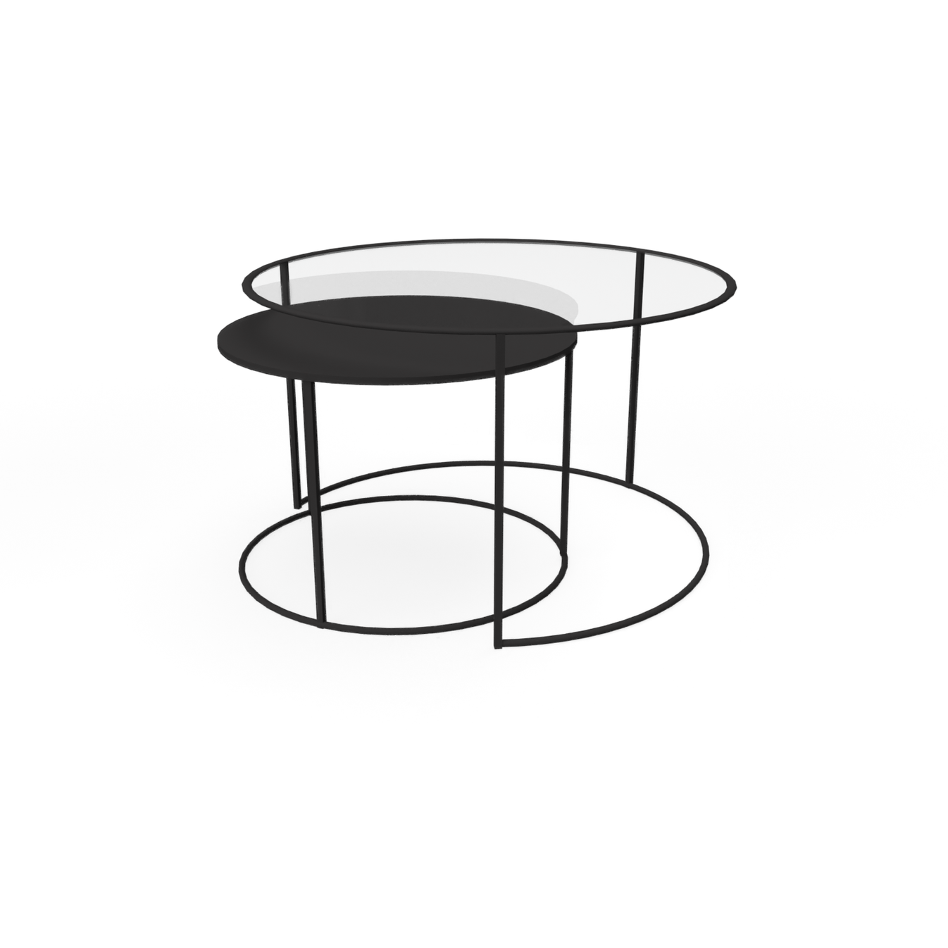 EDEN MARIA Tinted Glass & Steel Set – MattBlackDecor